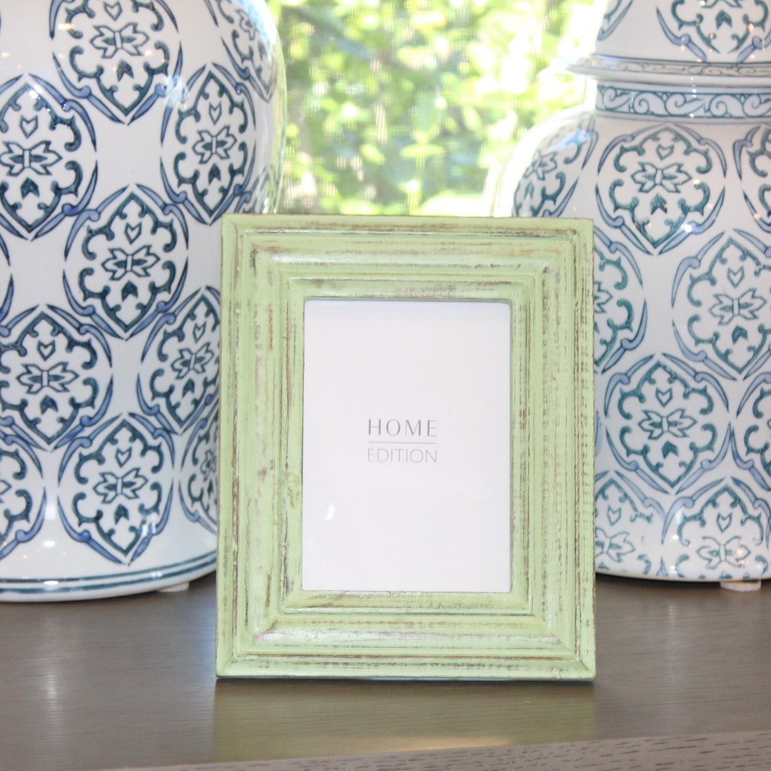 Lime Green Mango Wood Picture Frame: Rustic Bohemian Decor (4x6, 5x7 ...