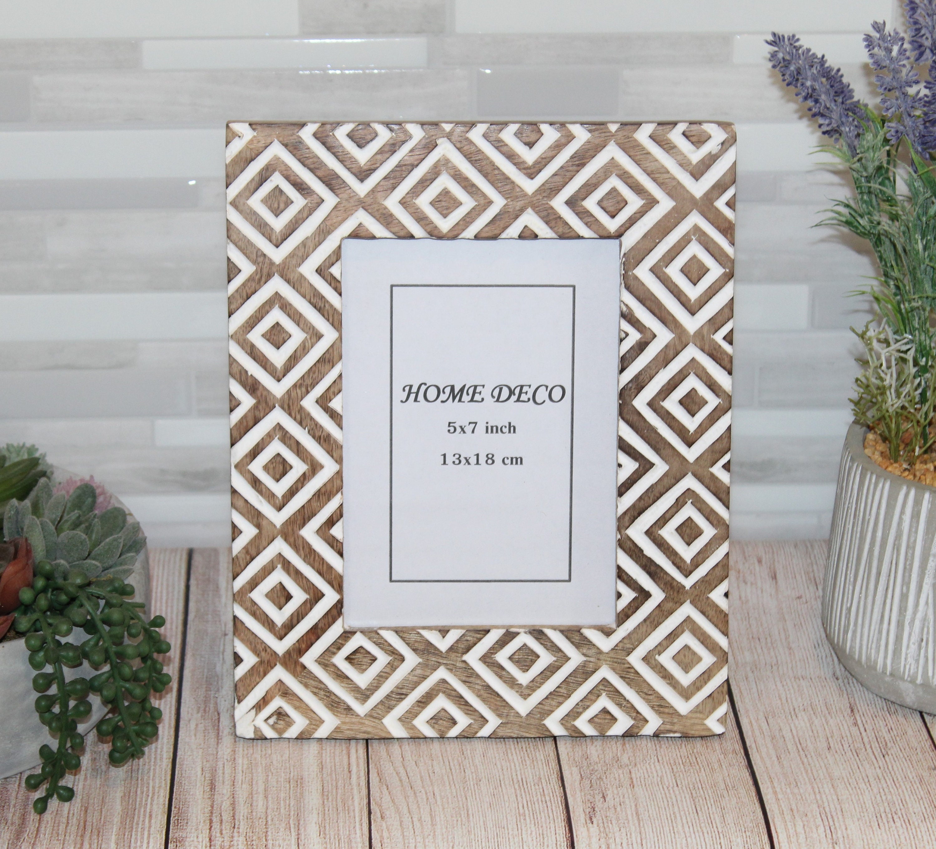 Geometric Design Wooden Picture Frame Photo Frame Bridal | Etsy