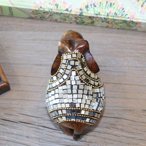 Mirrored Mosaic Wooden Elephant, Wooden, Woodwork, Animal, Figurine ...