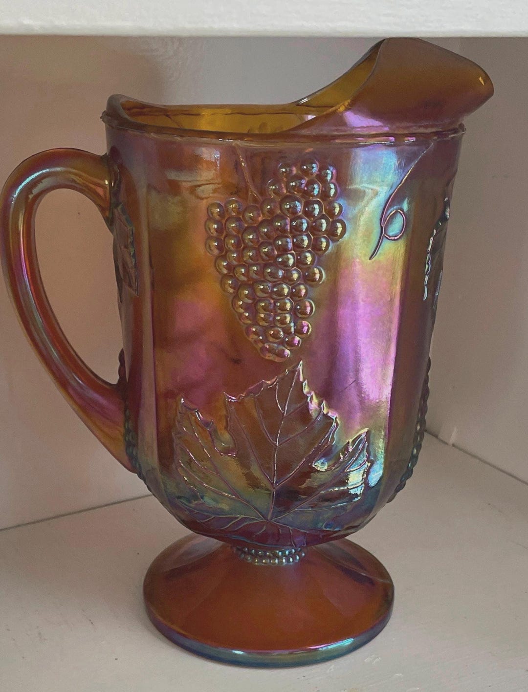Indiana Carnival Glass Large Pitcher - Etsy