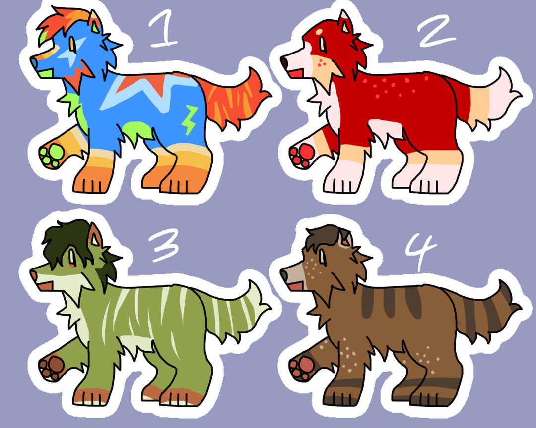 Multiple Furry Fursona Character Wolf Dog Adopt - Etsy