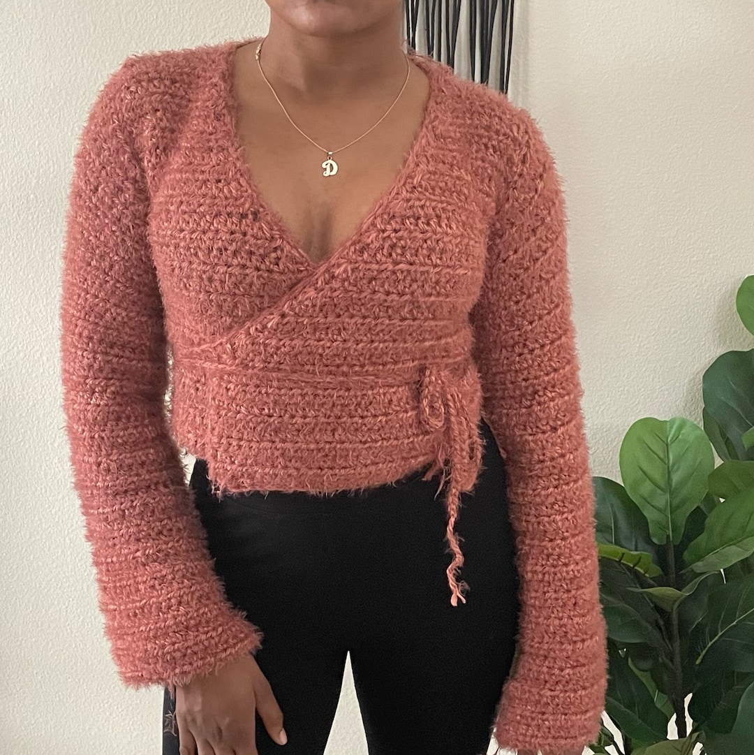 Crochet Wrap Top Pattern for Beginners, Bulky Weight 5 Yarn, Crochet ...
