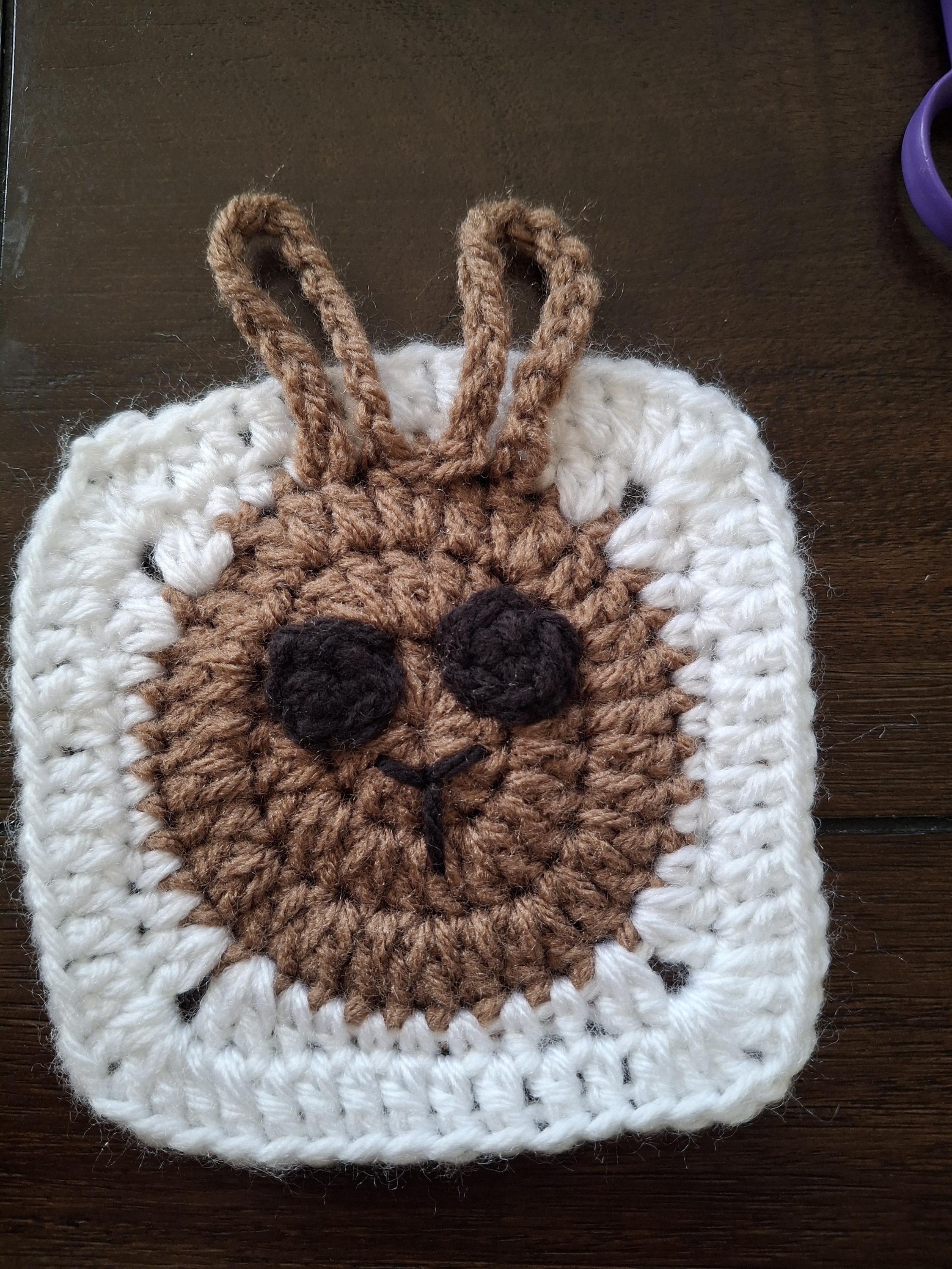 Crochet Bunny Face Granny Square Pattern - Etsy