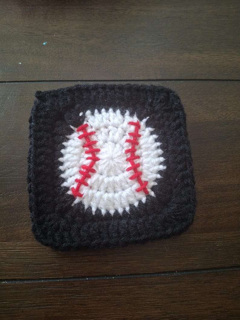 Crochet Baseball Granny Square Pattern - Etsy