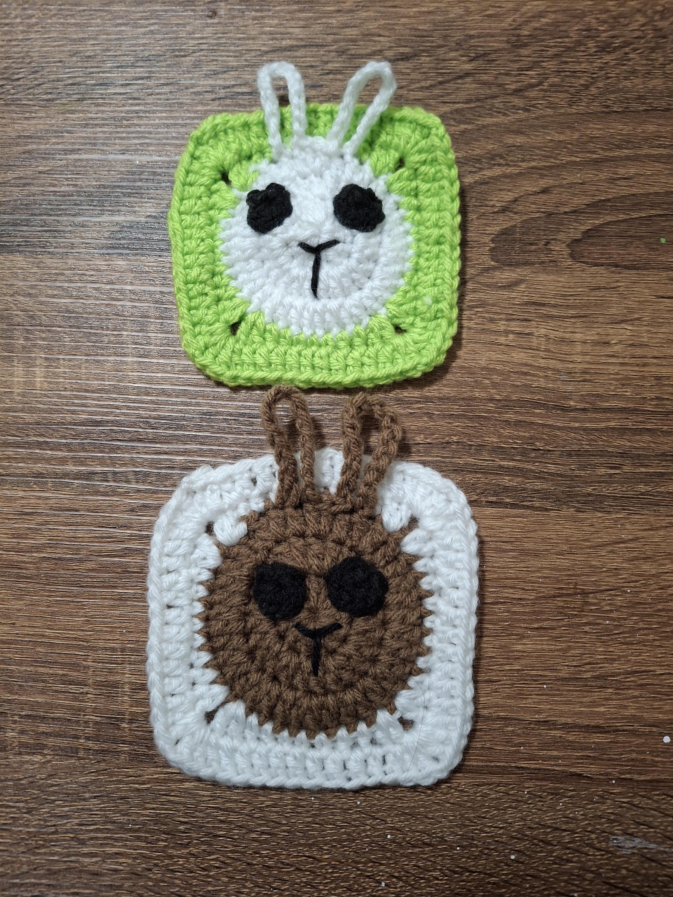 Crochet Bunny Face Granny Square Pattern - Etsy