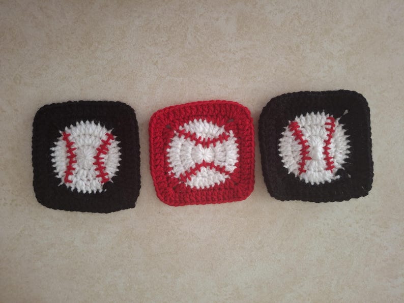 Crochet Baseball Granny Square Pattern - Etsy