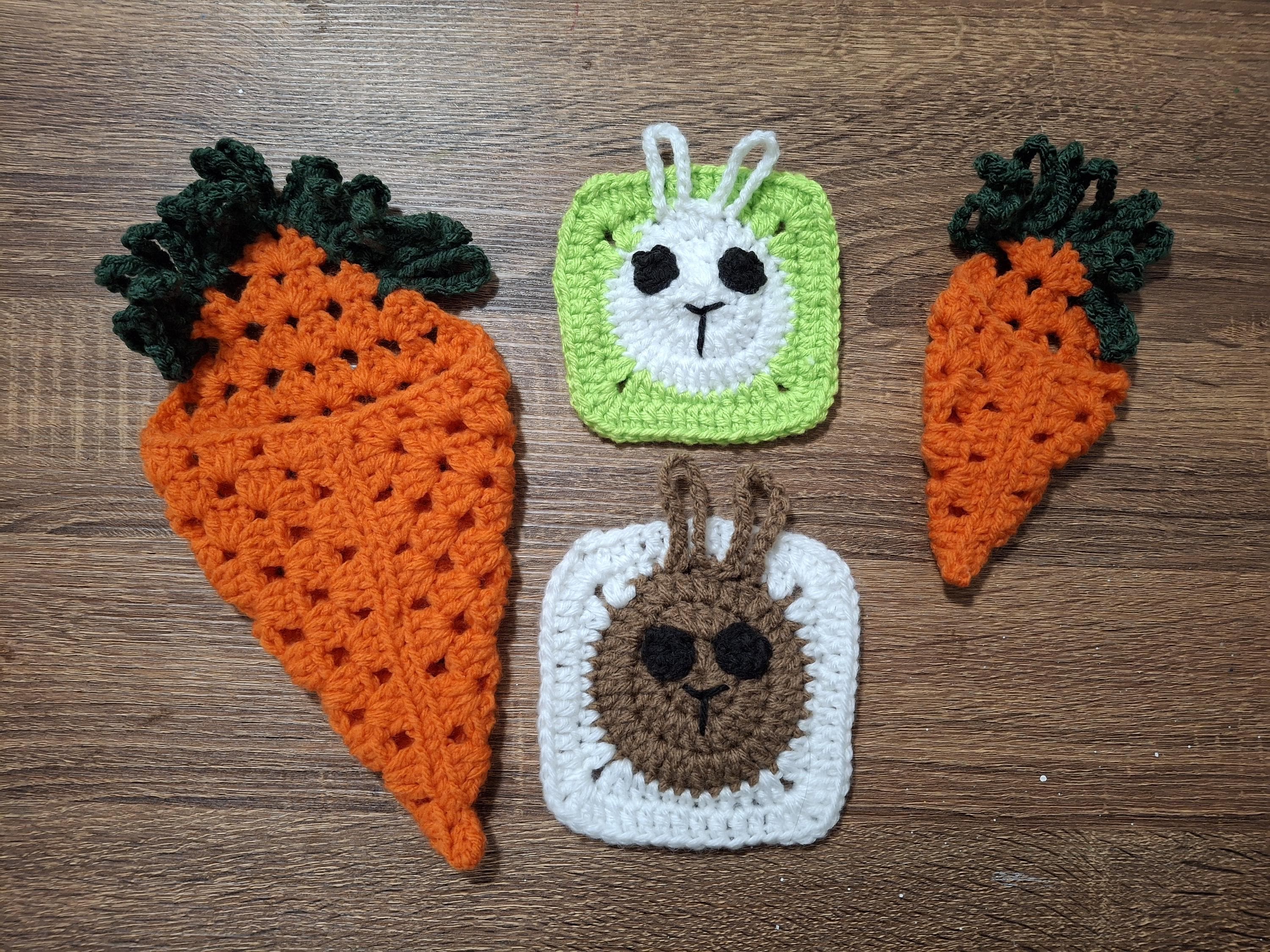 Crochet Bunny Face Granny Square Pattern - Etsy