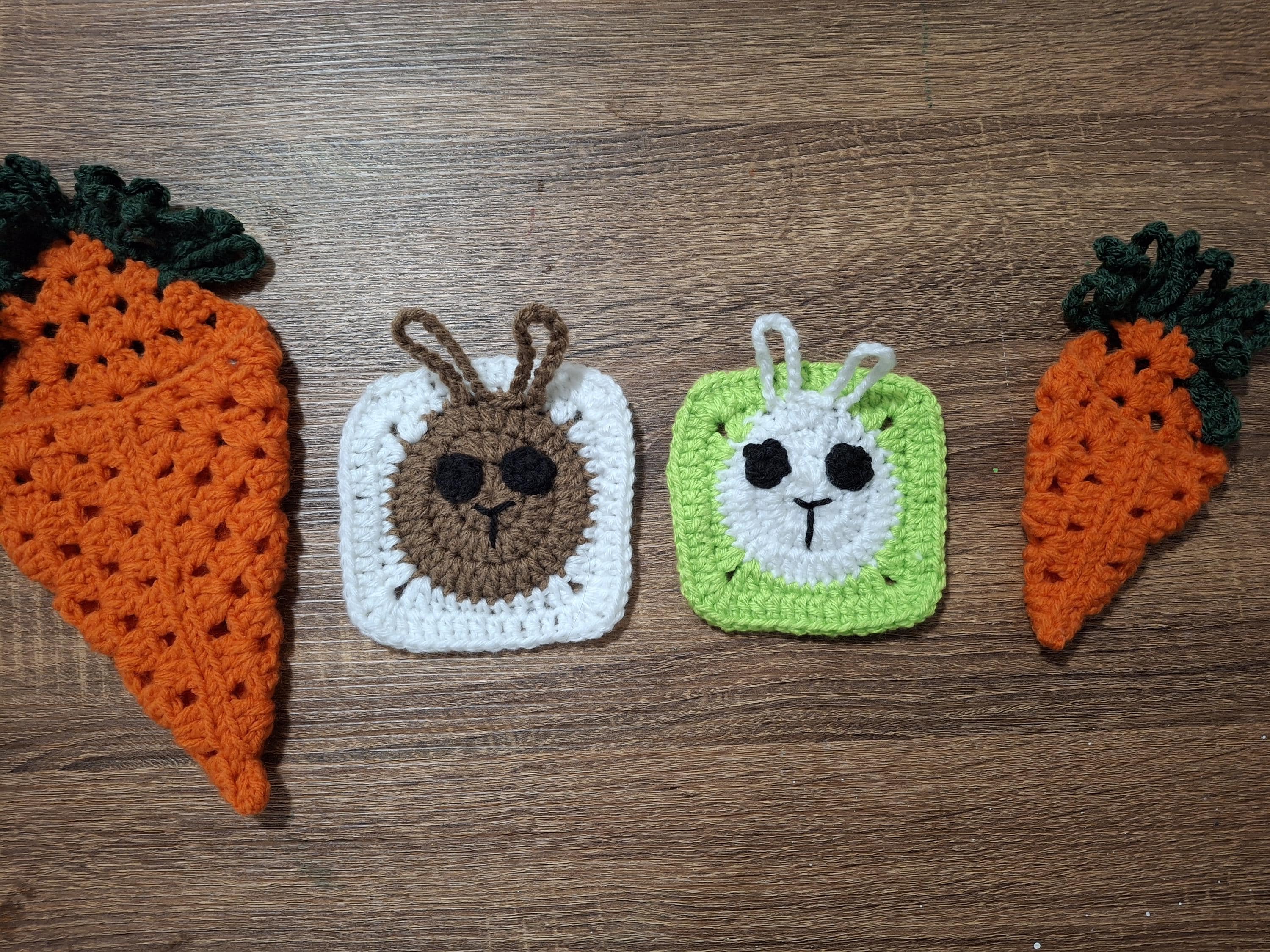 Crochet Bunny Face Granny Square Pattern - Etsy