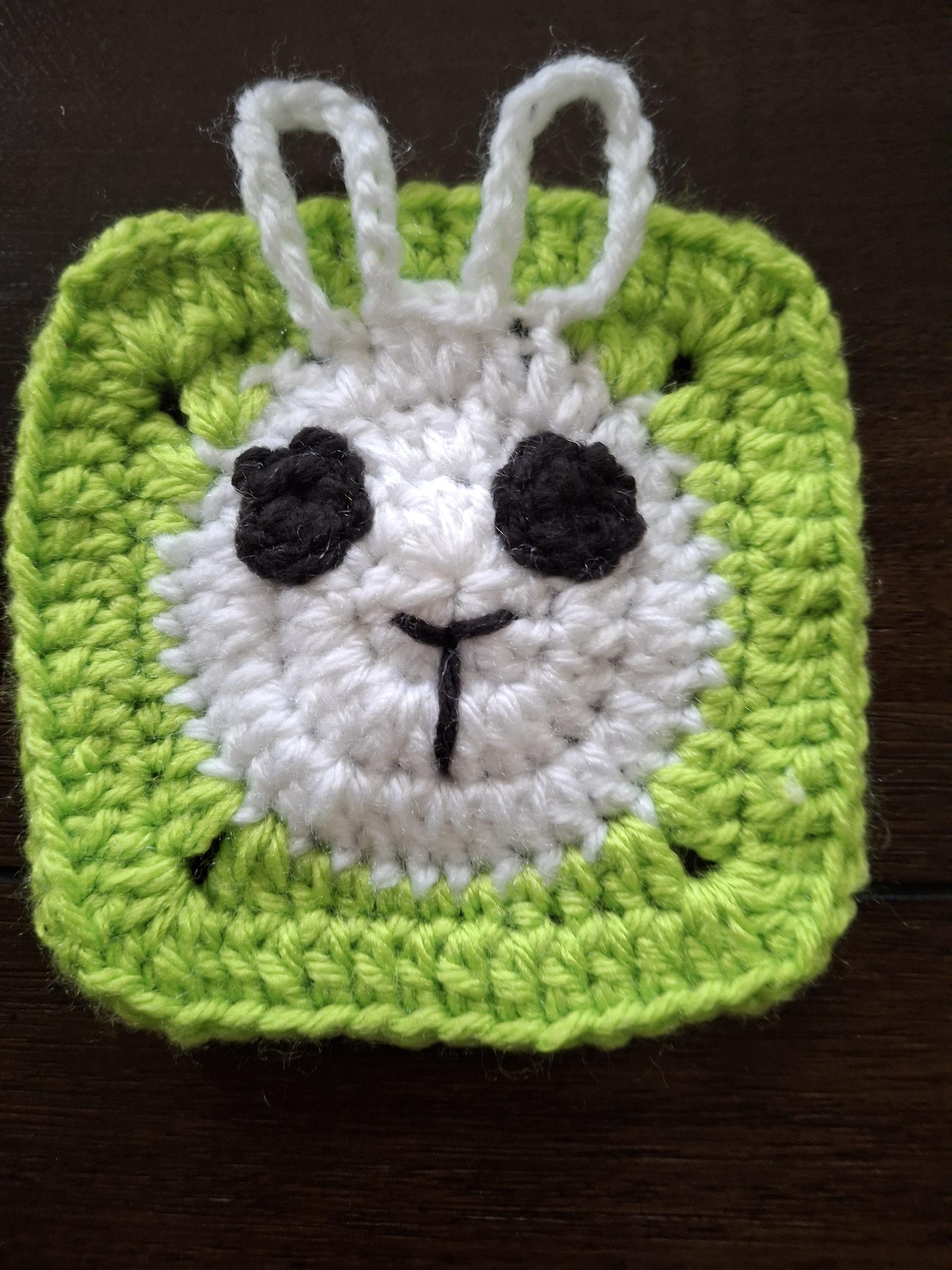 Crochet Bunny Face Granny Square Pattern - Etsy