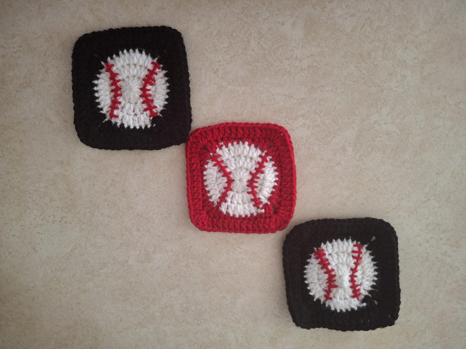 Crochet Baseball Granny Square Pattern - Etsy
