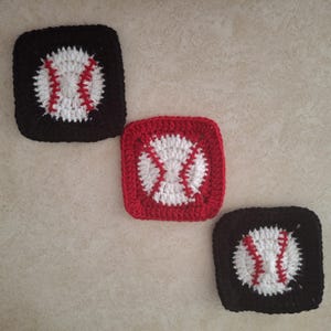 Crochet Baseball Granny Square Pattern - Etsy