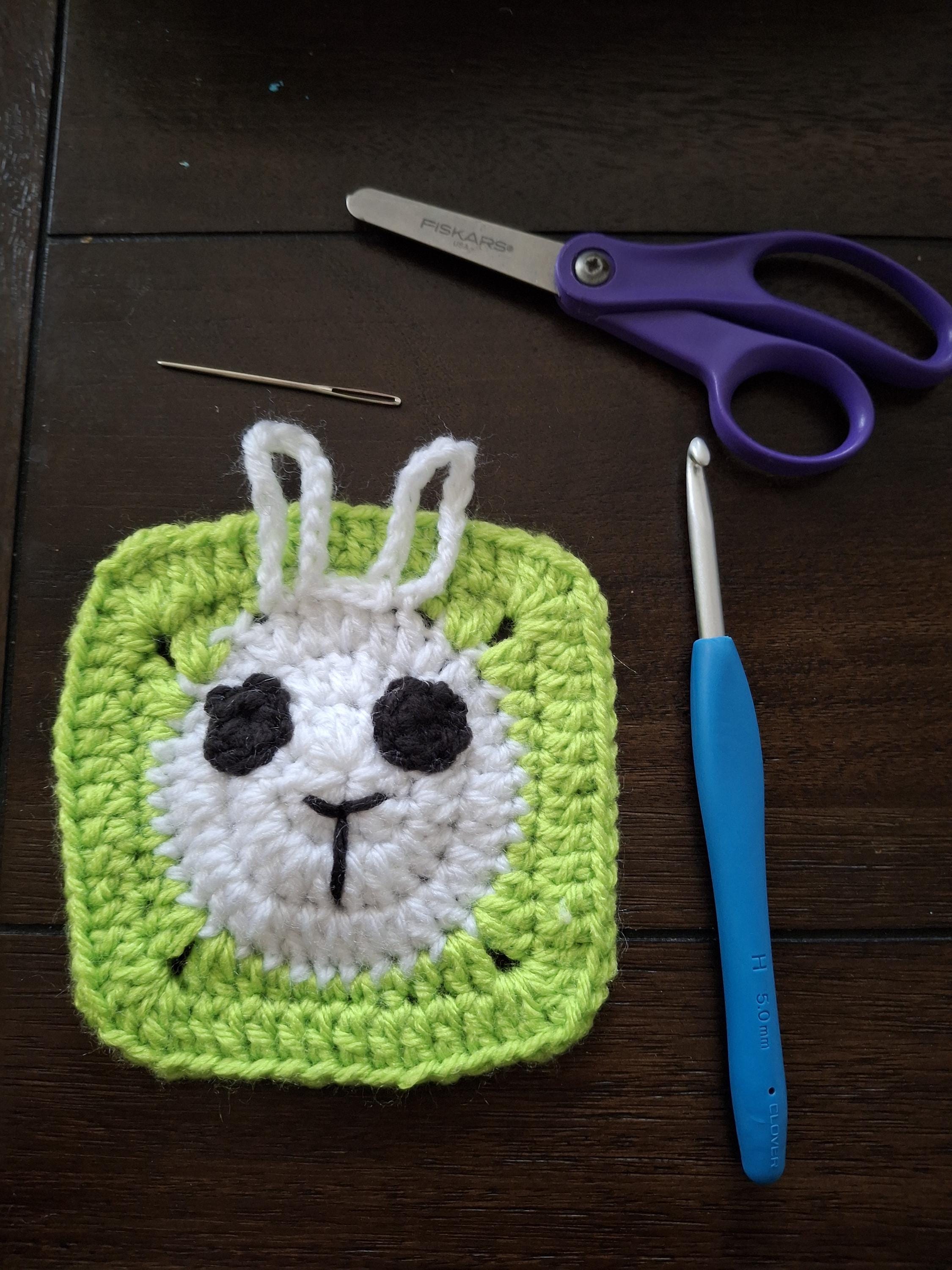 Crochet Bunny Face Granny Square Pattern - Etsy
