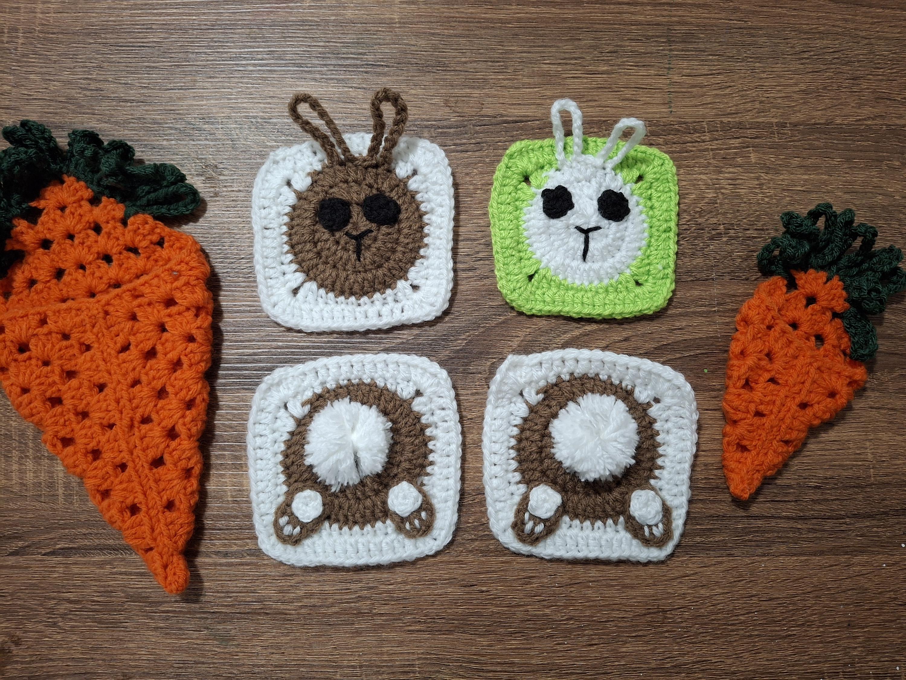 Crochet Bunny Face Granny Square Pattern - Etsy