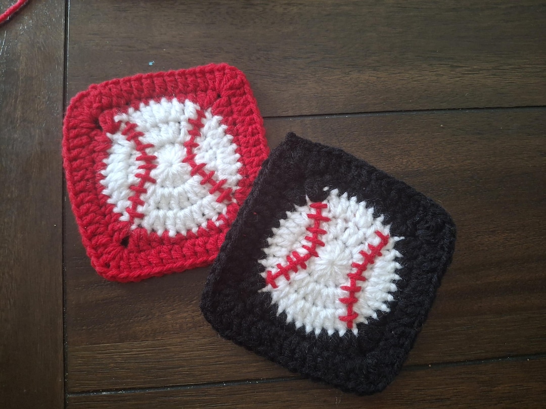 Crochet Baseball Granny Square Pattern - Etsy