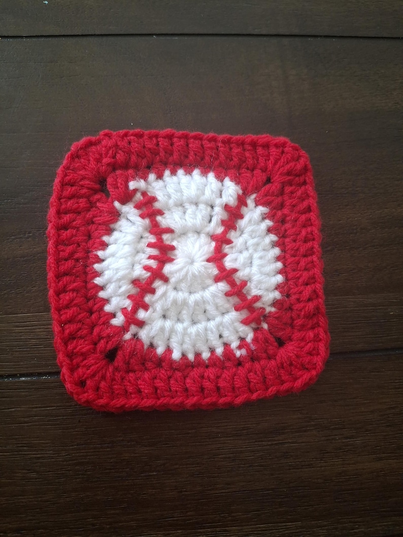 Crochet Baseball Granny Square Pattern - Etsy