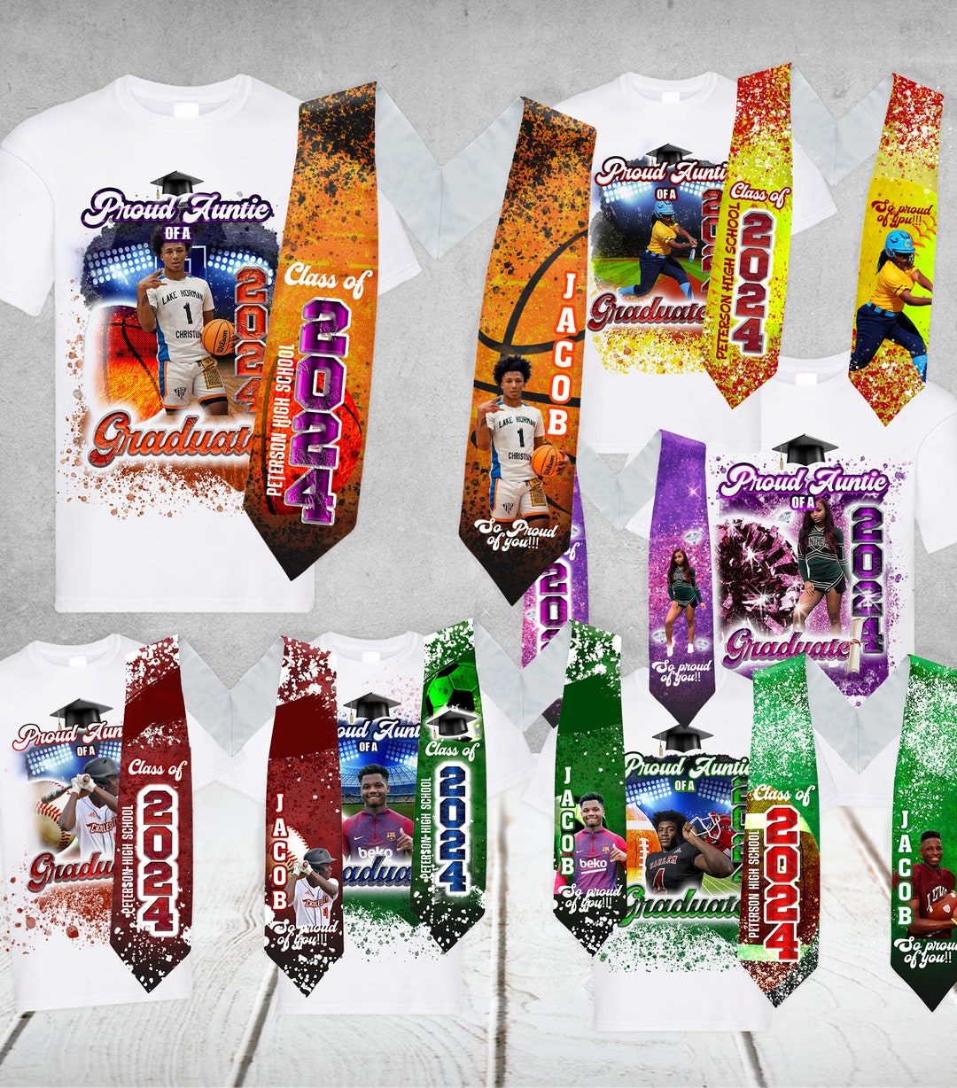 Custom Sports Graduation Stole: Personalized Sublimation Graduate Gift ...