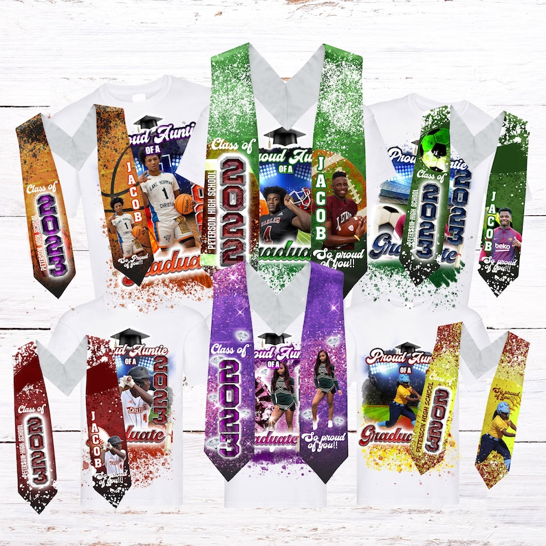 Custom Sports Graduation Stole: Personalized Sublimation Graduate Gift ...