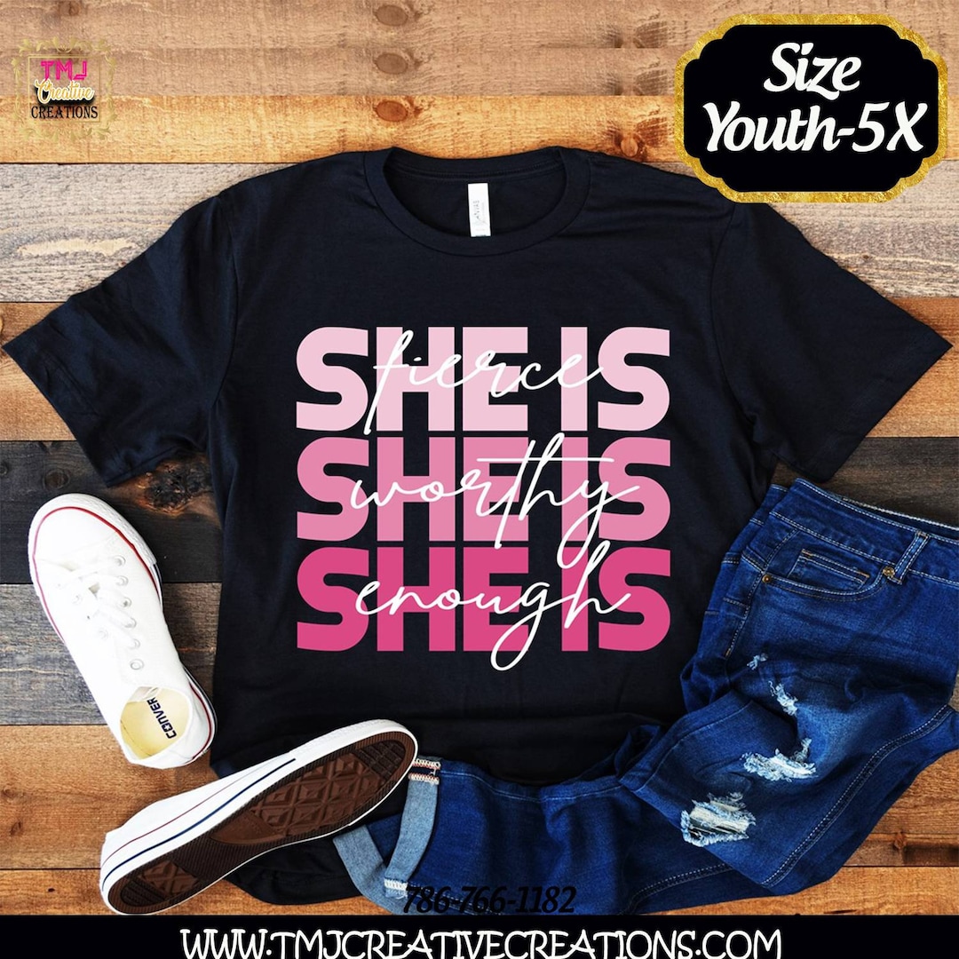 SHE IS FIERCE Shirt She is Strong T-shirt African American Girl T-shirt ...