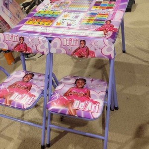 Custom Learning Table and Chair Set: Personalized Kids Activity Table ...
