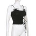 Black Color Tie up Mini Vest Summer Grunge Knitted Cut Out - Etsy