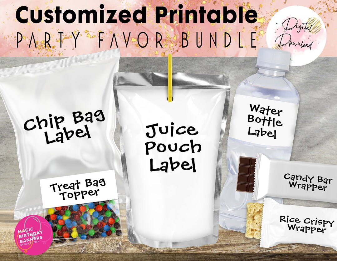 Customized Personal Party Favor Bundle, Digital Download Custom Favors ...