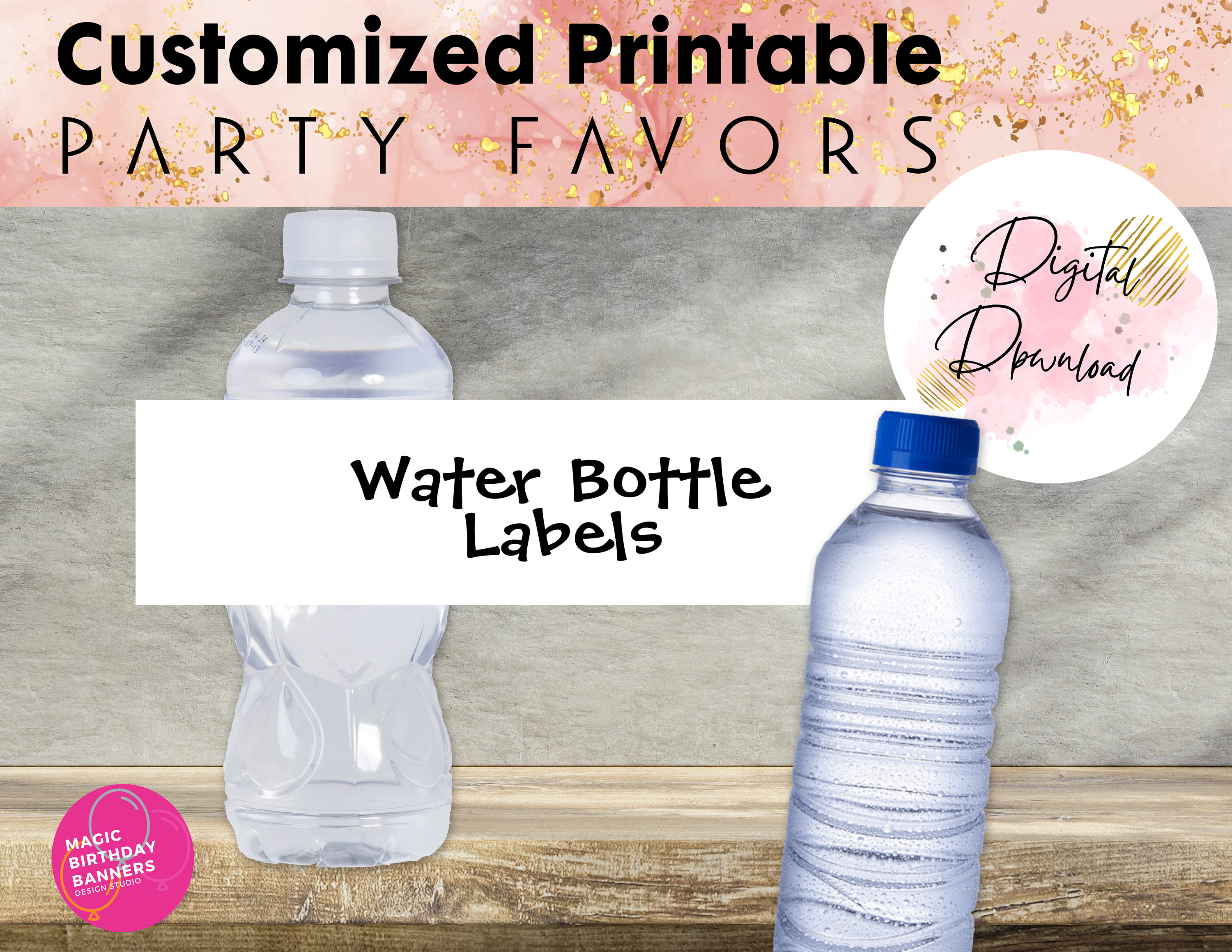 Customized Printable Party Favors, Custom Water Bottle Labels, Custom ...