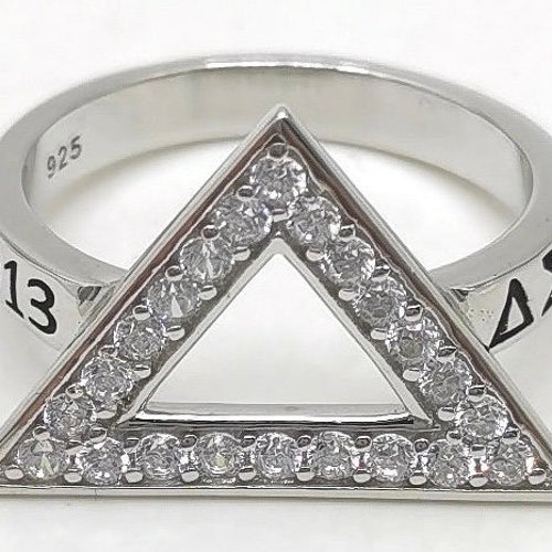 Delta Sigma Theta Sterling Silver & Rhinestone Pyramid Ring - Etsy