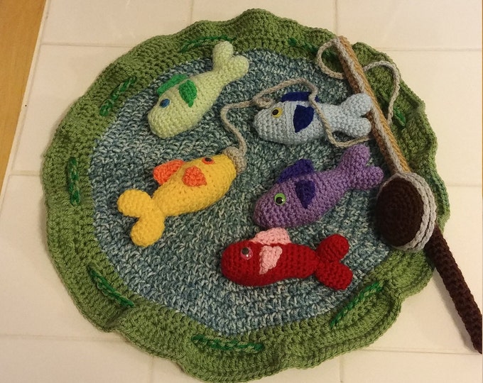 Magnetic Fishing Game, Crochet Fishing Game, Fishing Set (5 Pcs), Eco ...
