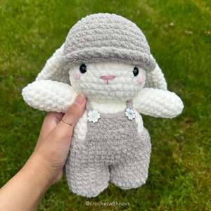 Crochet Bunny Pattern | Plushie Pattern | Amigurumi Bunny | Overalls ...