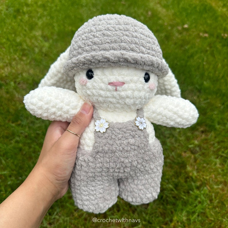 Crochet Bunny Pattern Plushie Pattern Amigurumi Bunny Overalls & Hat ...