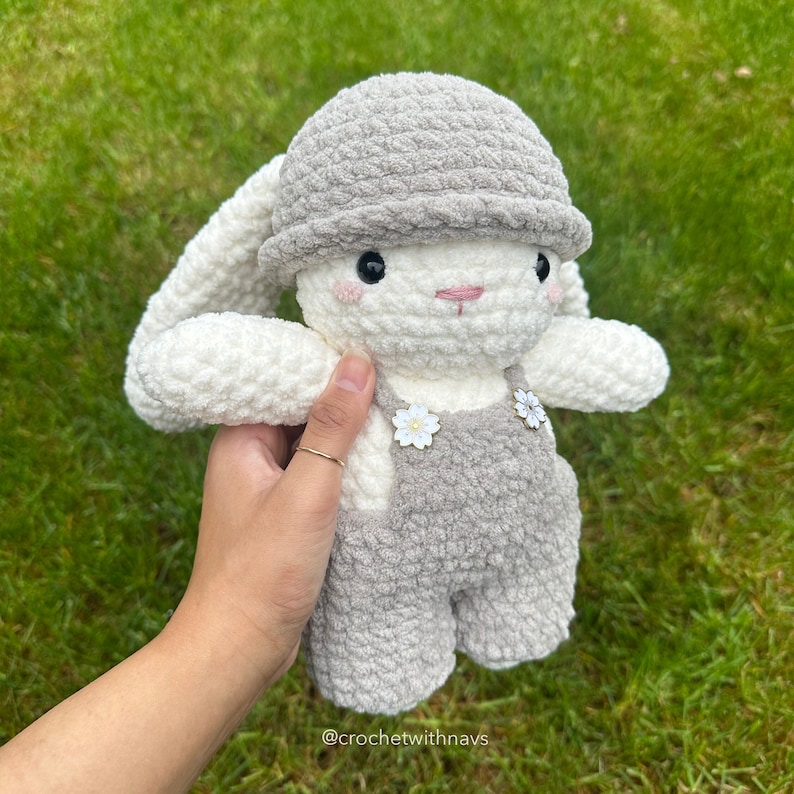 Crochet Bunny Pattern Plushie Pattern Amigurumi Bunny Overalls & Hat ...