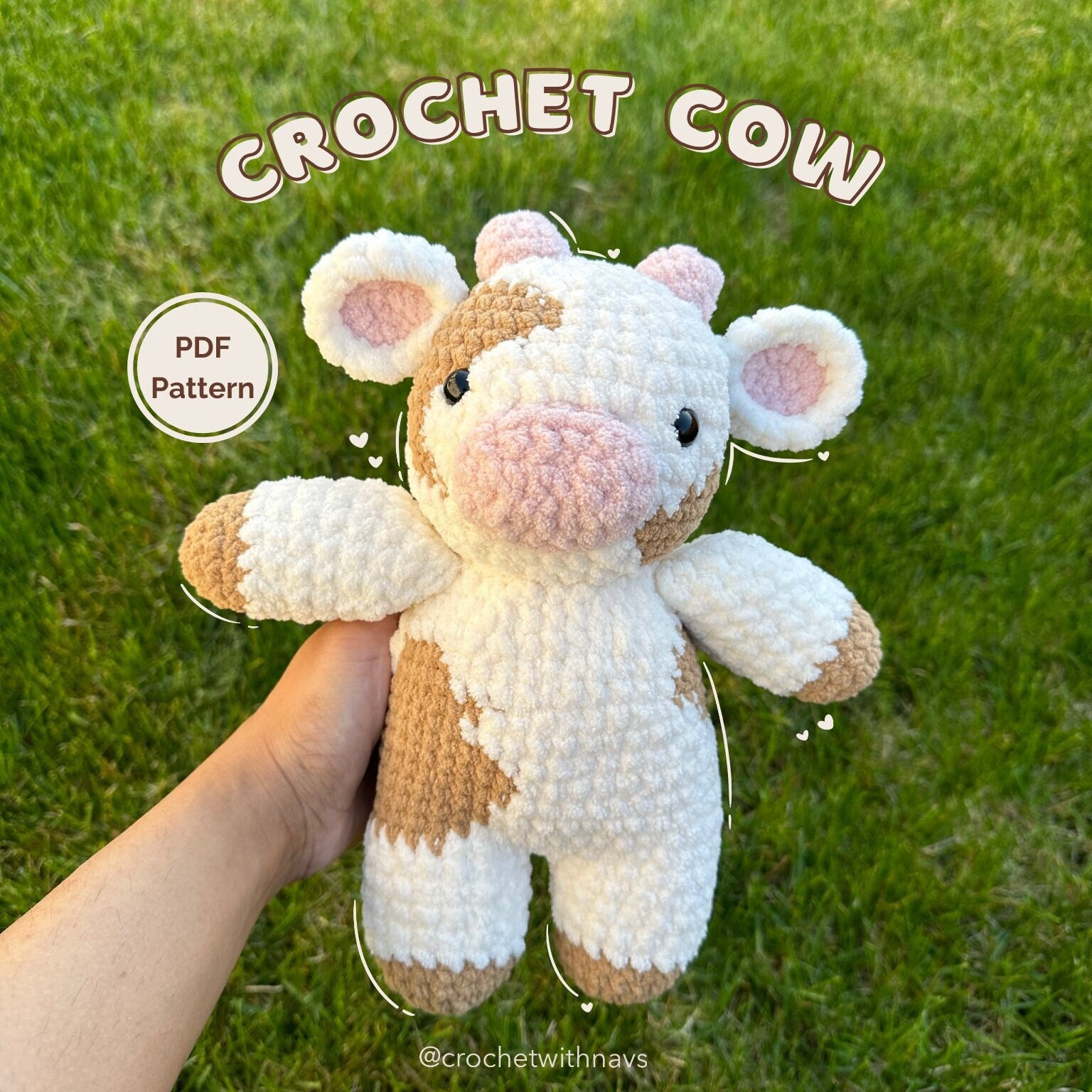 Crochet Cow Pattern Plushie Pattern Amigurumi Cow Cute Milk Cow Crochet ...