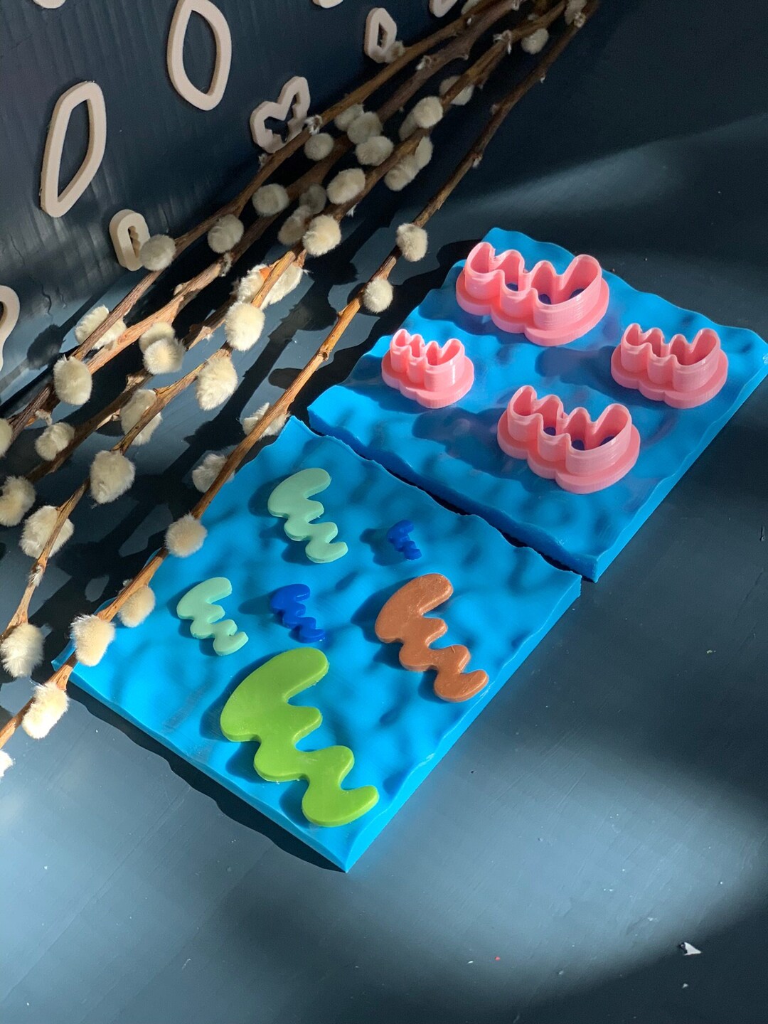 Clay Cutter, Squiggly Line, Smoke, Abstract Organic Shape, Polymer Clay ...