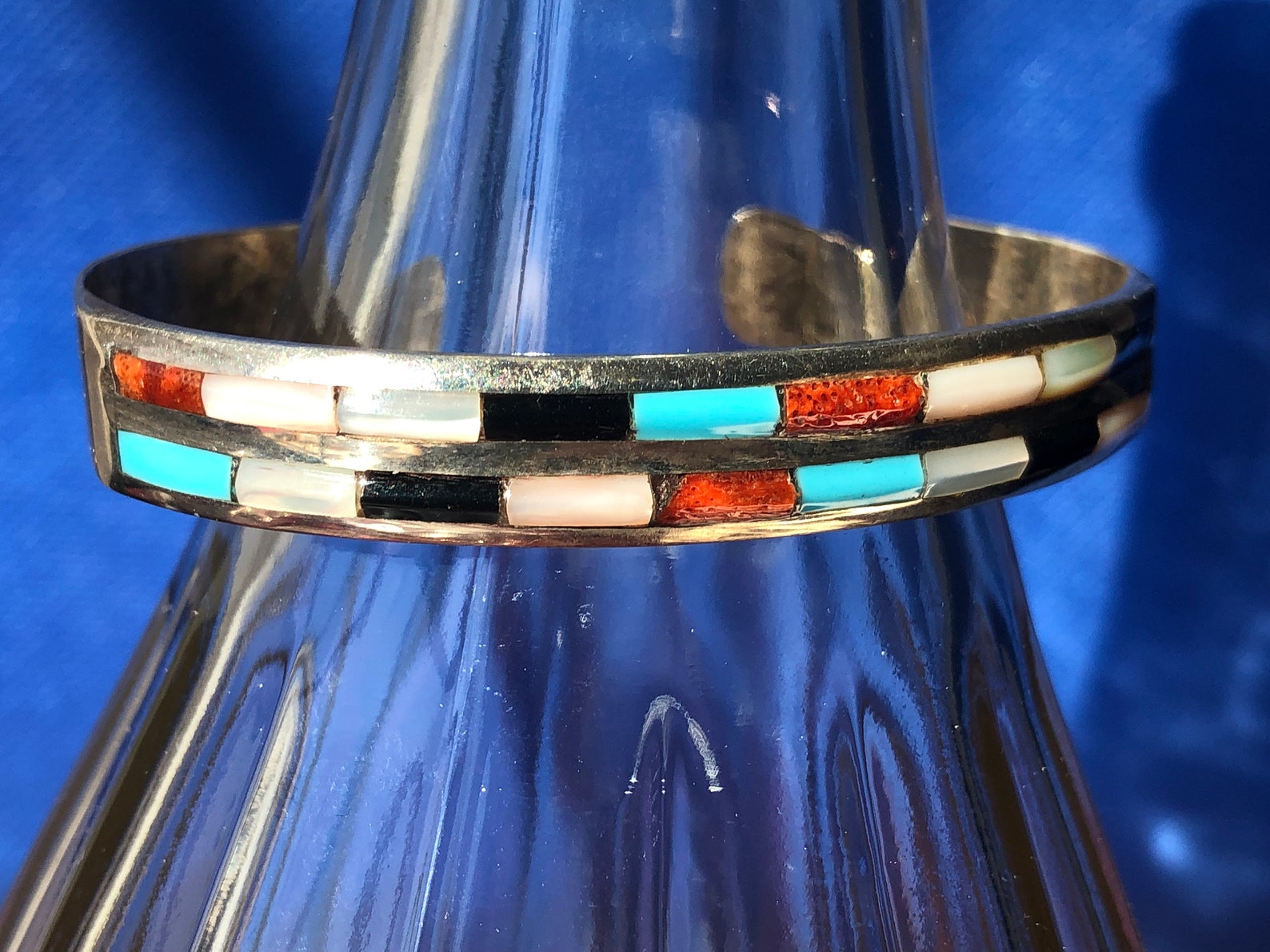 Vintage Cuff Bracelet by Zuni Designer Angela Cellicion in 925 Sterling ...
