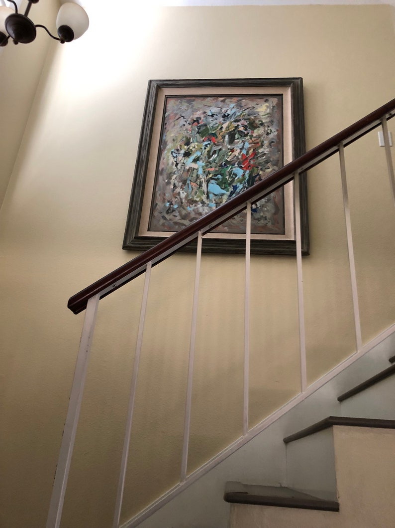 Huge James Brewer Modern Abstract Acrylic Painting Framed Contemporary ...