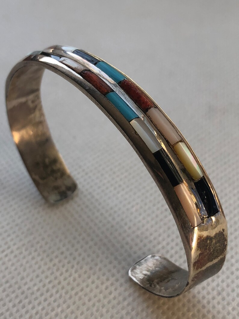Vintage Cuff Bracelet by Zuni Designer Angela Cellicion in 925 Sterling ...