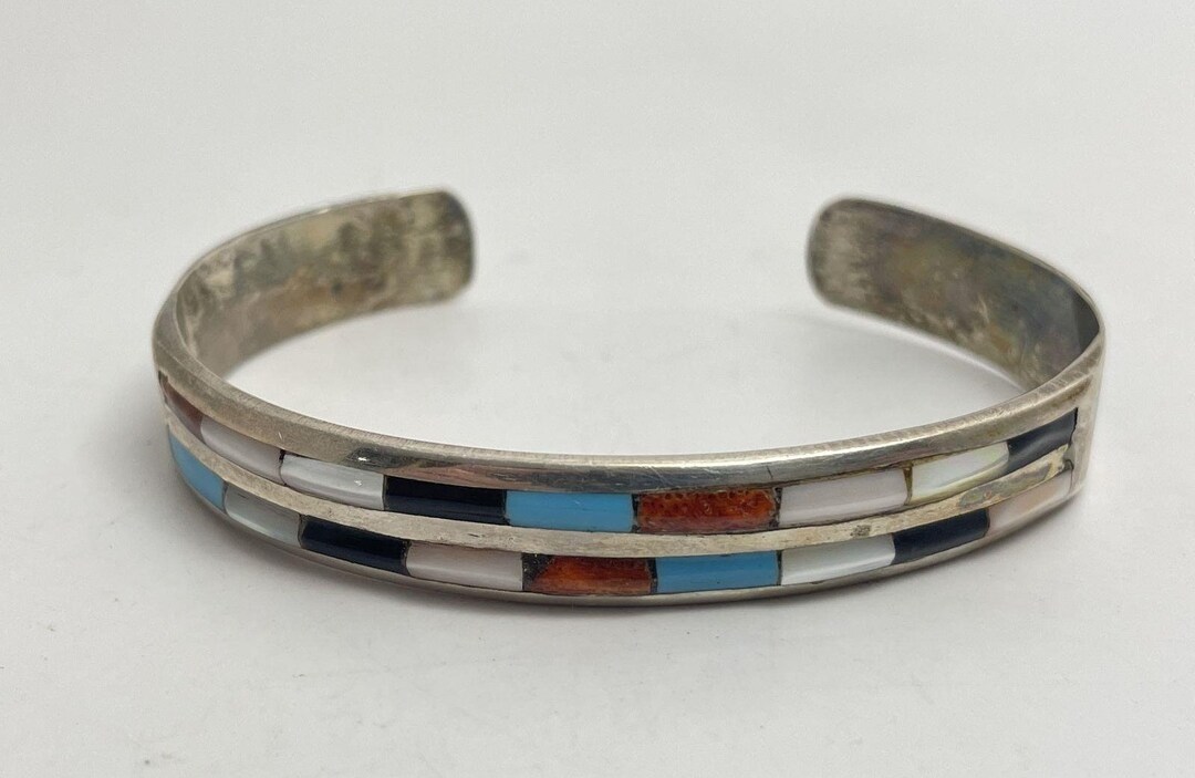 Vintage Cuff Bracelet by Zuni Designer Angela Cellicion in 925 Sterling ...