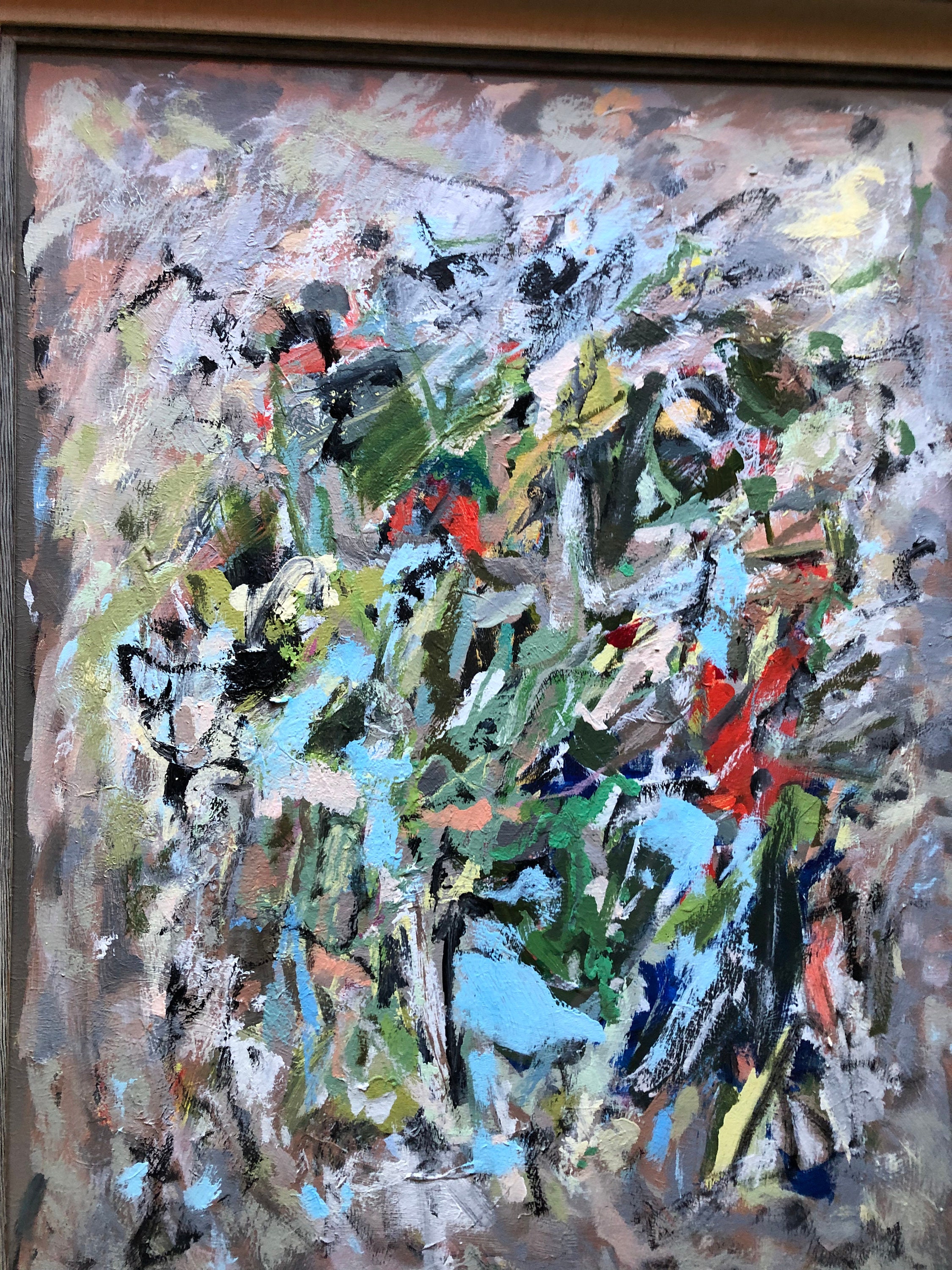 Huge James Brewer Modern Abstract Acrylic Painting Framed Contemporary ...