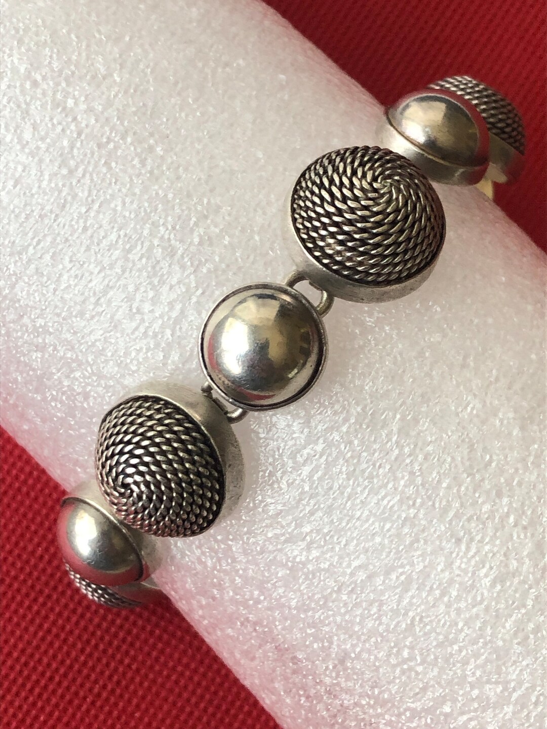 Solid Space Age Byzantine Chain Sterling Silver Spiral Braided Ball ...