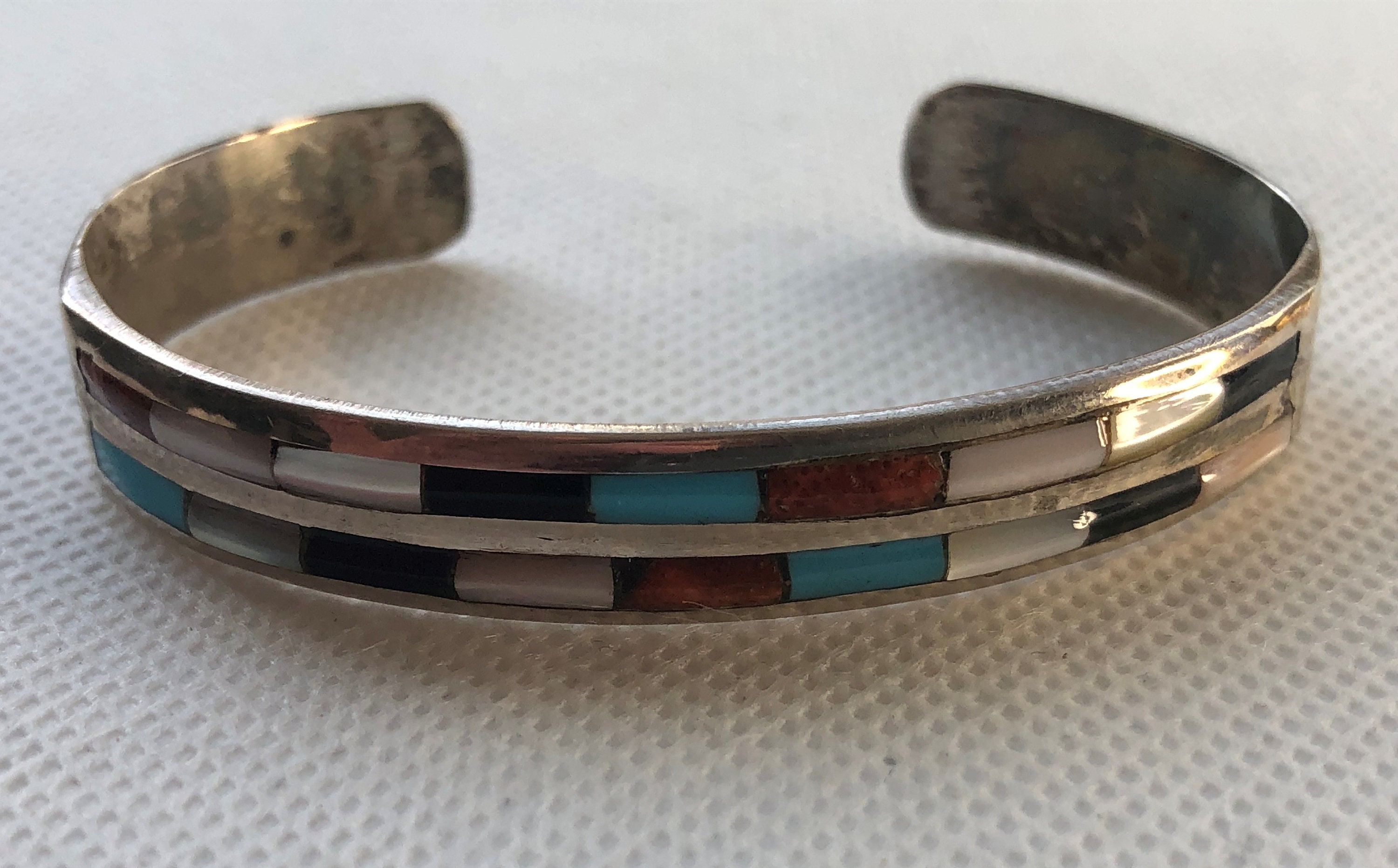 Vintage Cuff Bracelet by Zuni Designer Angela Cellicion in 925 Sterling ...