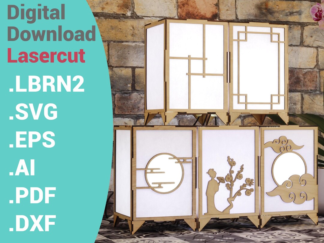 Japanese Laser-cut Wood Lamps, Living Room, Zen, Japan | Digital ...