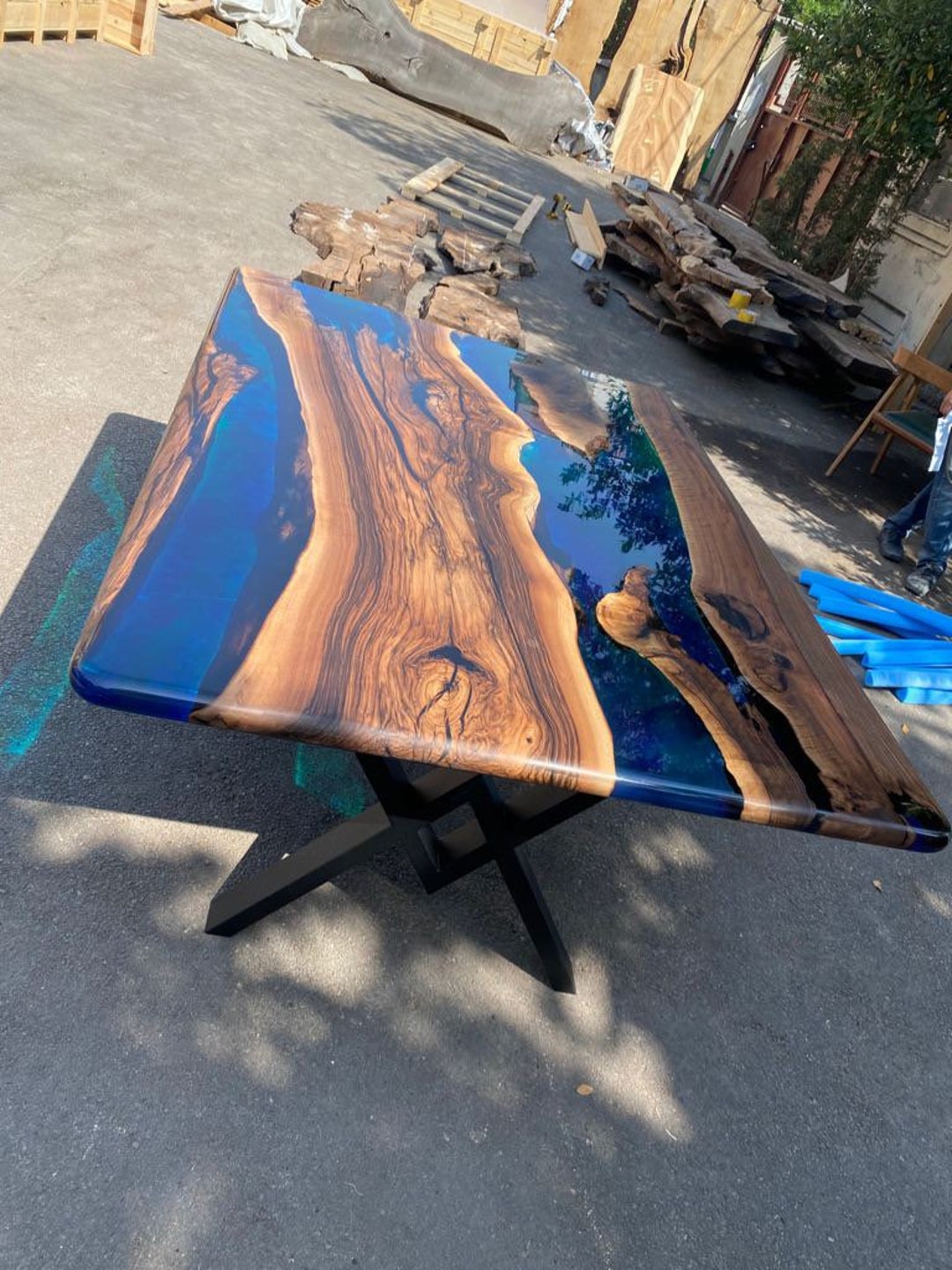 Epoxy Table, Epoxy Dining Table, Walnut Epoxy River Table, Custom 72” X ...