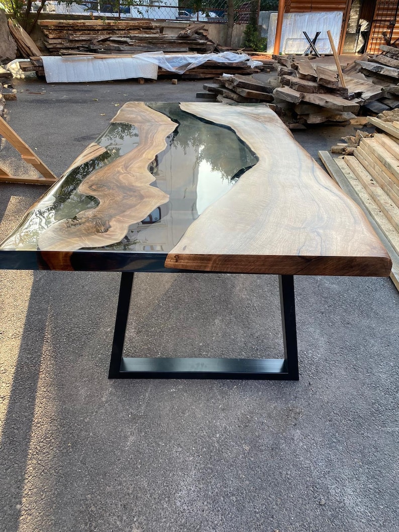 Live Edge Table Epoxy Dining Table Epoxy Resin Table Custom - Etsy