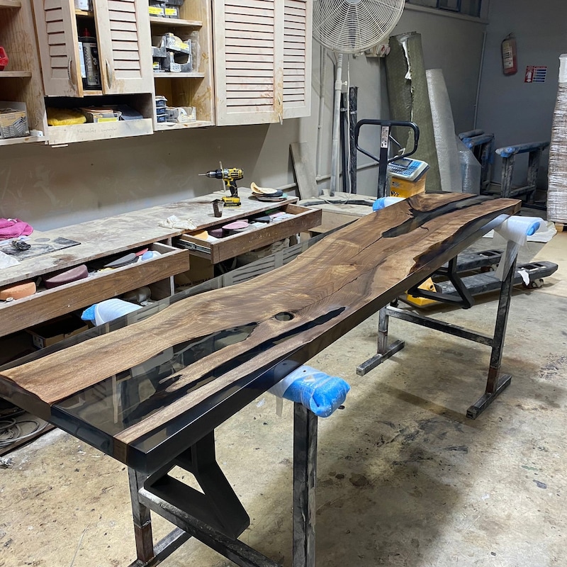 Walnut Epoxy Table - Etsy