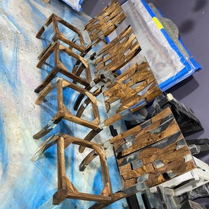 Walnut Epoxy Chair, Handmade Epoxy Resin Dining Room Wooden Chair - Etsy