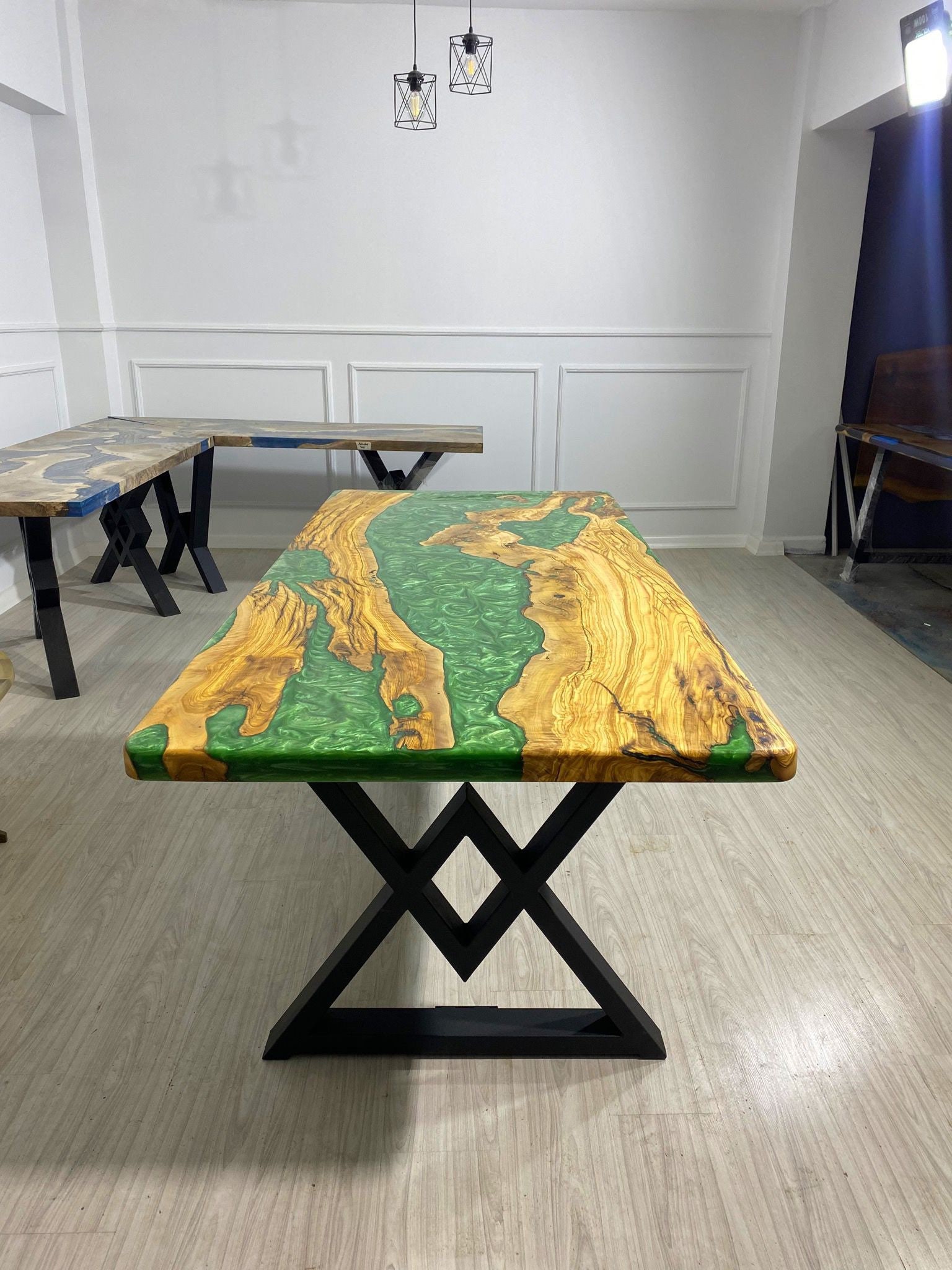 Epoxy Resin Table Custom 80 X 36 Olive Emerald Green Epoxy | Etsy