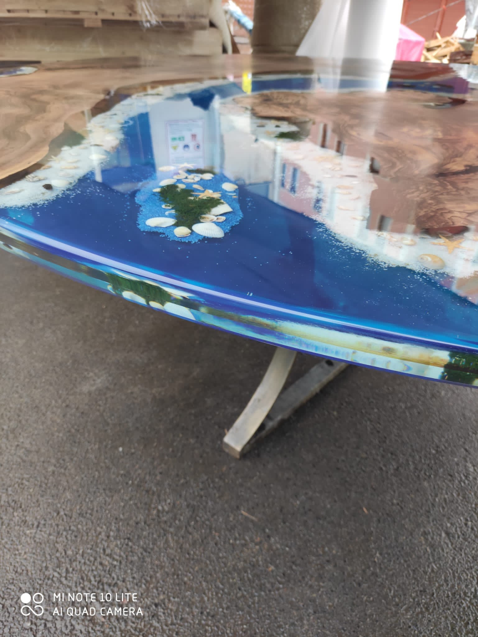 Round Dining Table, Custom 90” Diameter Round Table, Walnut Wood Ocean ...