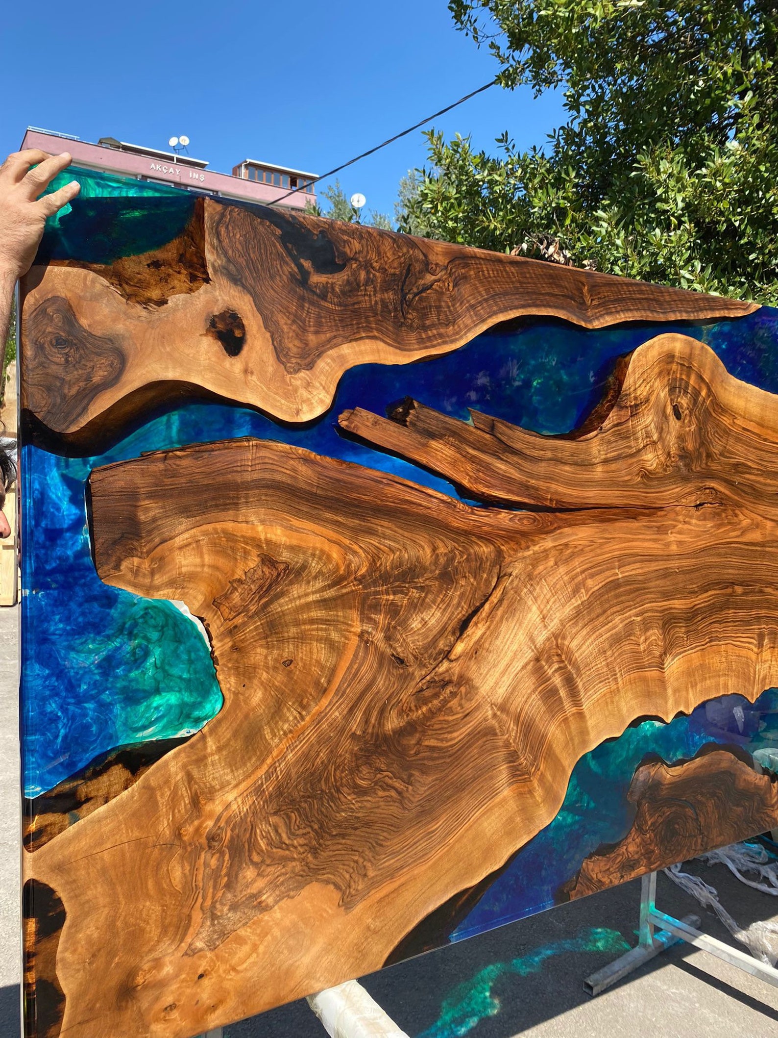 Walnut Dining Table, Epoxy Resin Table, Custom 103” X 45” Walnut Blue ...