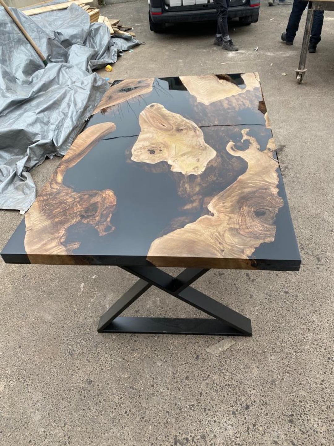 Walnut Dining Table, Epoxy Dining Table, Epoxy Dining Table, Custom 60 ...
