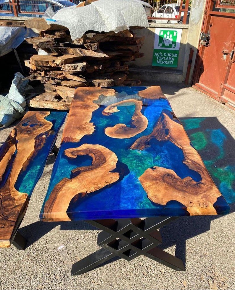Live Edge Table, Epoxy Dining Table, Epoxy Resin Table, Custom 72” X 36 ...